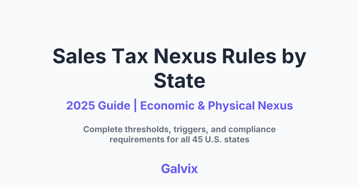 Sales Tax Nexus: Economic & Physical Rules by State (2025)